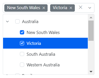 Blazor Dropdown Tree | Customized Item Selection | Syncfusion