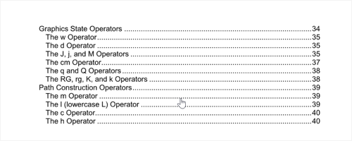 Table of content navigation