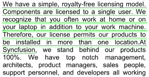 Underline text in ASP pdf viewer