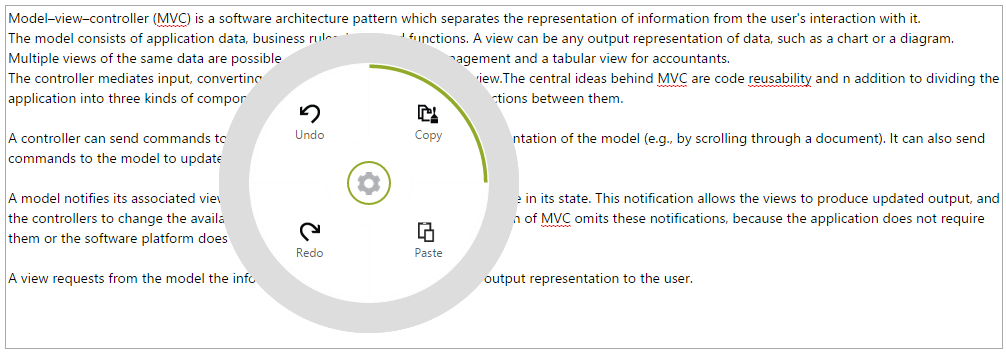 ASP.NET Web Forms Radial Menu Control | Circle Menu | Syncfusion
