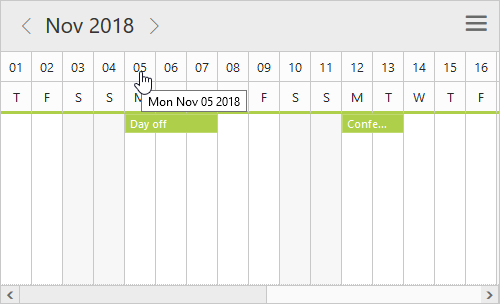 ASP NET Web Forms Scheduler - Timeline Month view