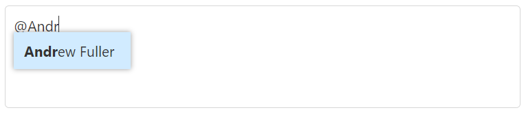 ASP.NET Core Mention | @Mention control | Syncfusion