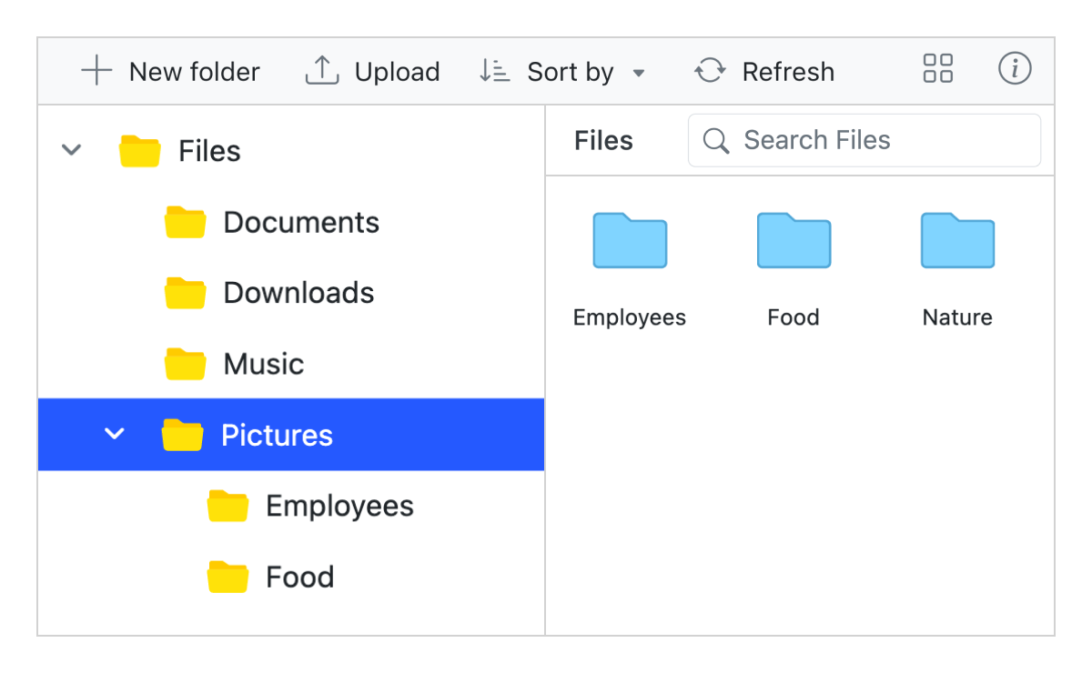 ASP.NET MVC File Manager with navigation pane.