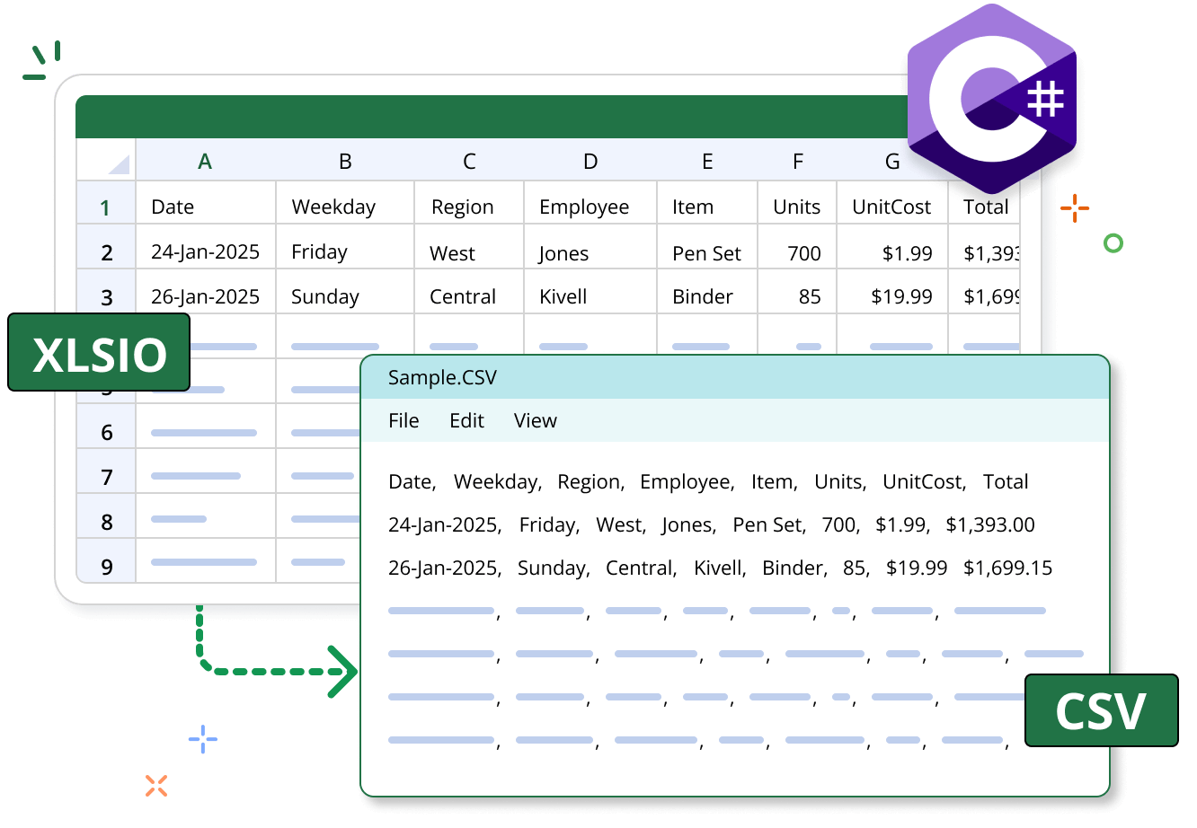 Excel-to-CSV Conversion | .NET Excel Library | Syncfusion