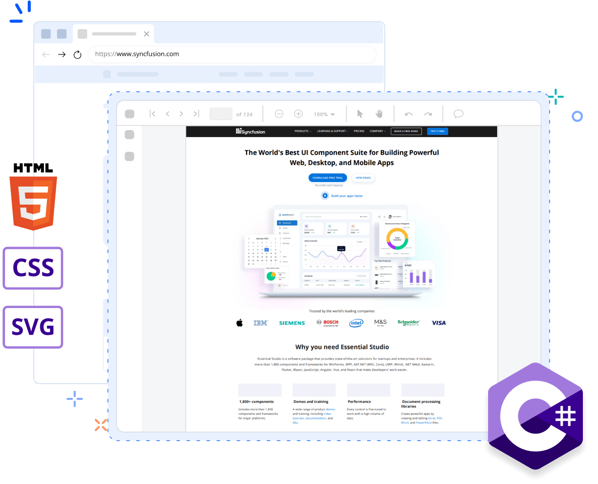 Convert HTML to PDF in .NET | C# PDF library | Syncfusion®