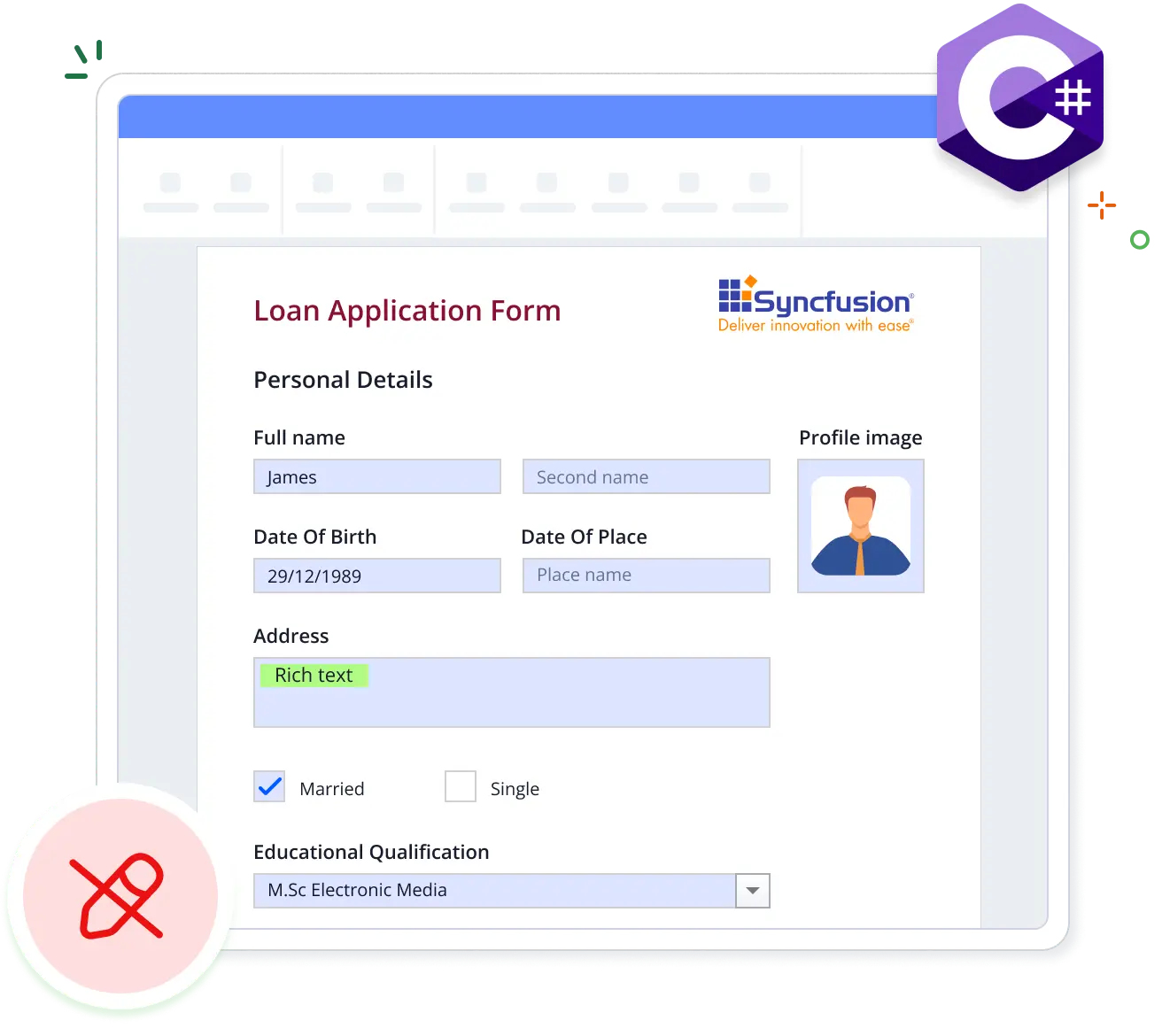Fill Forms in Word Documents | .NET Word Library | Syncfusion
