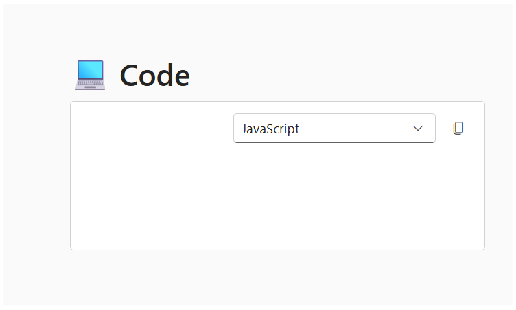 JavaScript Block editor with Code