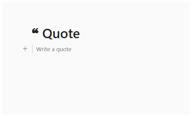 JavaScript Block editor with Quote