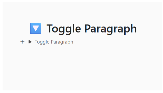 JavaScript Block editor with toggle paragrah