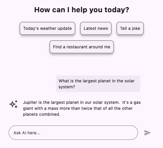 Flutter AI AssistView | Material chat widget | Syncfusion®
