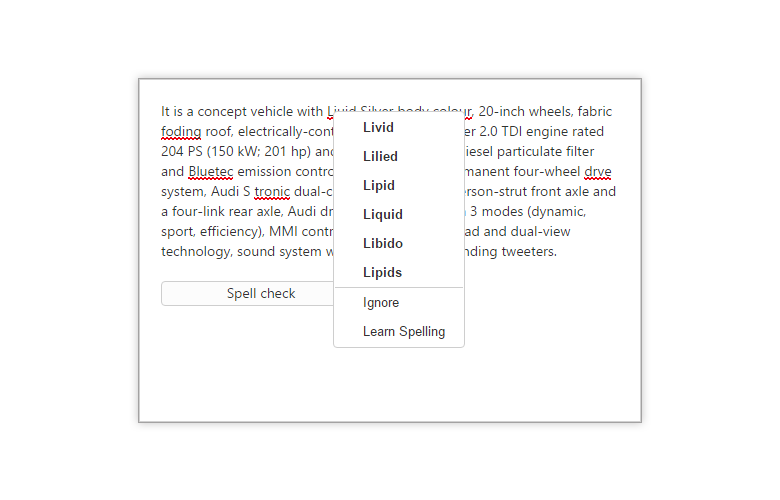 jQuery Spell Checker Control | Custom Word Checker | Syncfusion