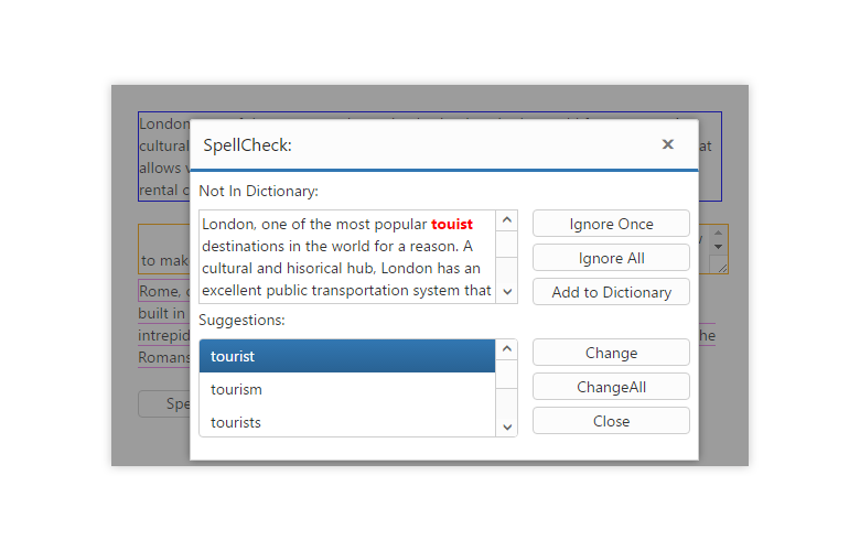 Jquery Spell Checker Control Custom Word Checker Syncfusion