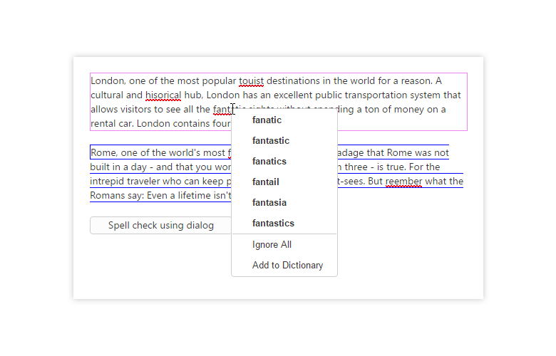 jQuery Spell Checker Control | Custom Word Checker | Syncfusion