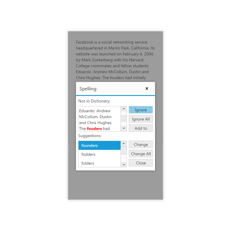 Jquery Spell Checker Control Custom Word Checker Syncfusion