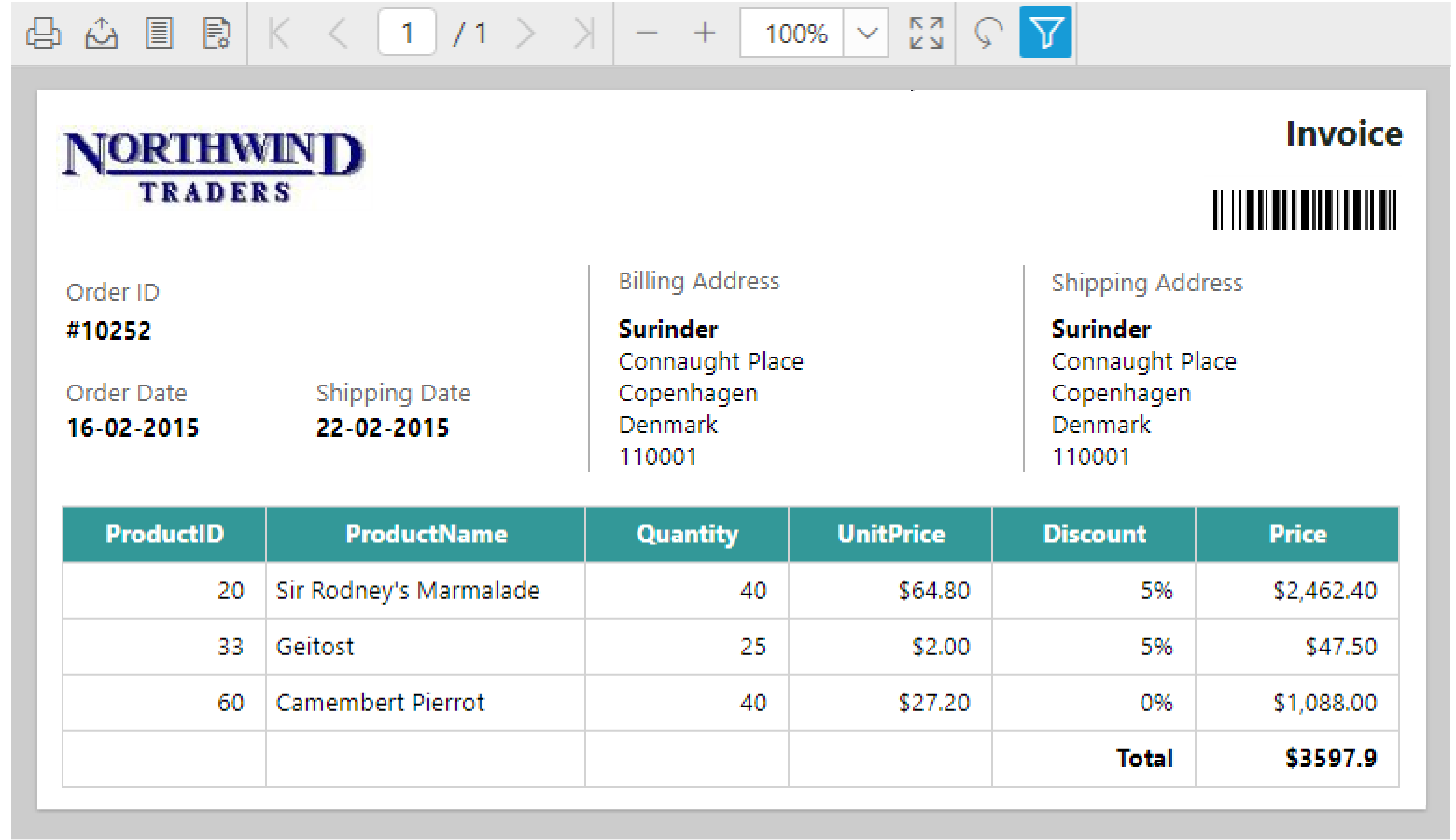 HTML5 jQuery Report Viewer | Reporting Tool | Syncfusion