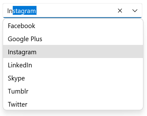 .NET MAUI ComboBox | Editable ComboBox | Syncfusion