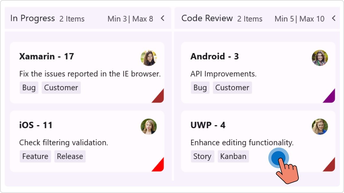 .NET MAUI Kanban Board | Interactive Kanban | Syncfusion