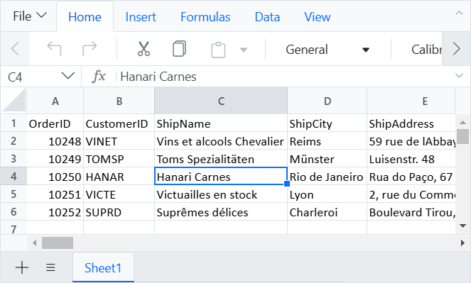 ASP.NET Core Spreadsheet RESTful & SignalR Data Binding | Syncfusion
