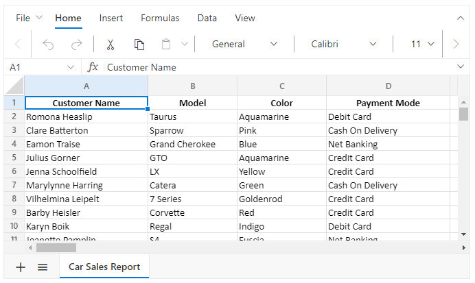 ASP.NET Core Spreadsheet - Blazing Fast Excel Viewer | Syncfusion