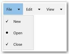 Advanced UWP Menu Control | Syncfusion