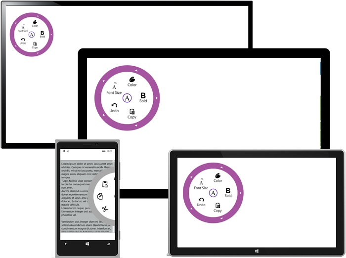 UWP Radial Menu control | Circular Context Menu | Syncfusion
