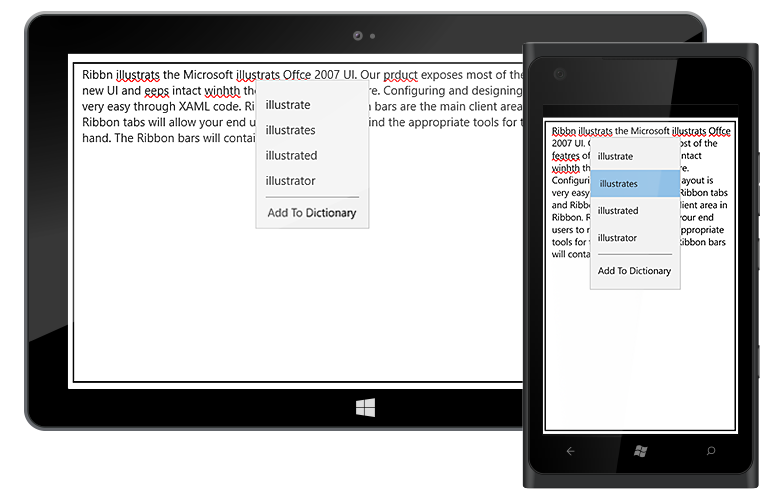 UWP Spell Checker Control | Syncfusion