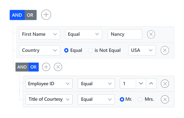 Vue Query Builder with column template