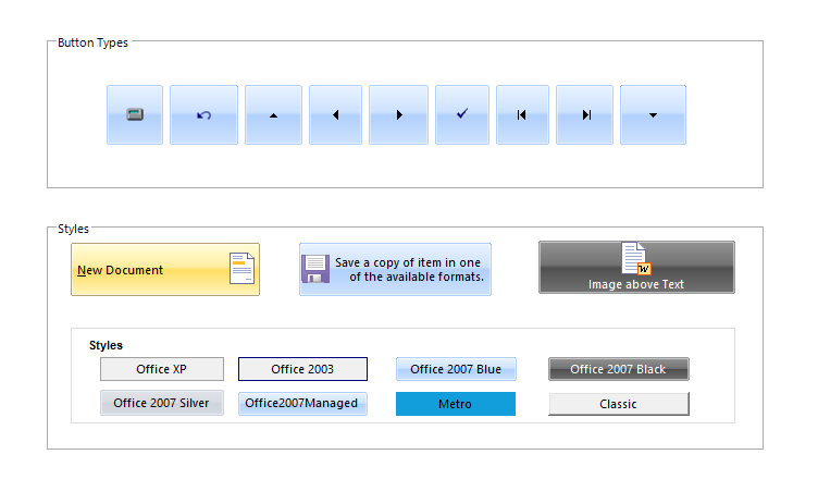 Advanced Button Control for Windows Forms | Syncfusion
