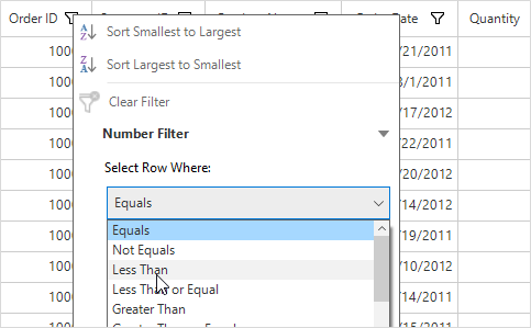 Filter | WinForms DataGrid | DataGridView | Syncfusion