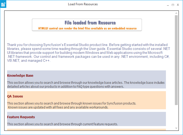 WinForms HTML Viewer | Windows Forms | Syncfusion