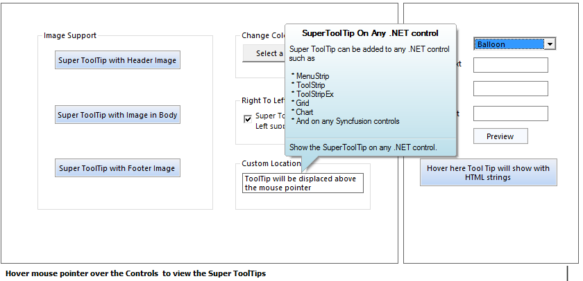 Super Tooltip Control For Windows Forms Syncfusion