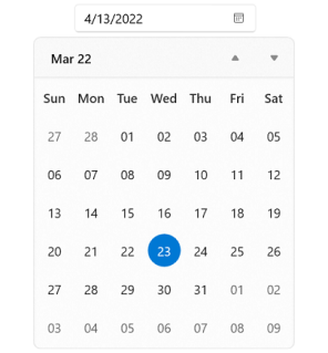 WinUI Calendar Date Picker Control | Syncfusion