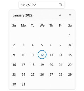 WinUI Calendar Date Picker Control | Syncfusion