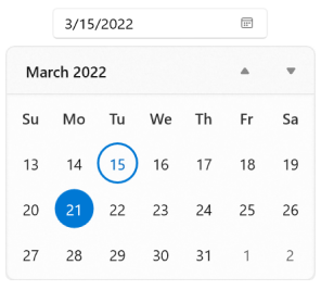 WinUI Calendar Date Picker Control | Syncfusion