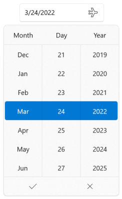 WinUI Date Picker Control | Syncfusion