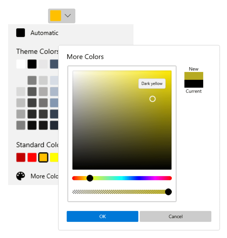 WinUI Dropdown Color Palette Control | Syncfusion
