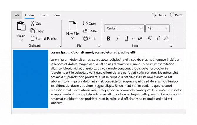 WinUI Ribbon Control | Tabbed CommandBar | Syncfusion