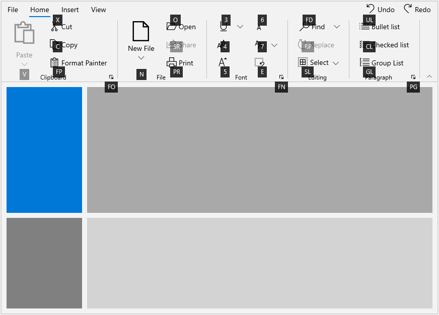 Winui Ribbon Control Tabbed Commandbar Syncfusion