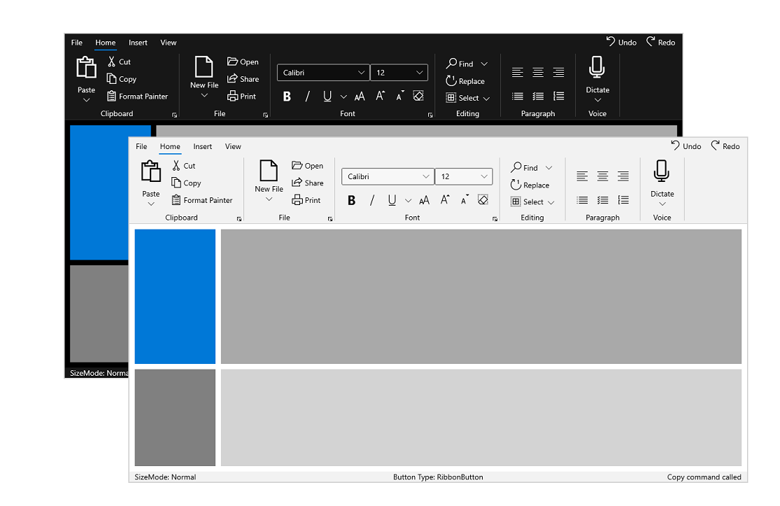 WinUI Ribbon Control | Tabbed CommandBar | Syncfusion