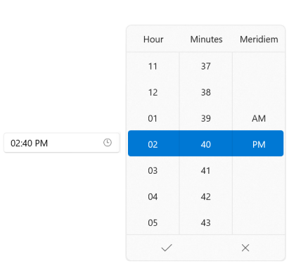 WinUI Time Picker Control | Syncfusion