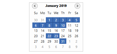 WPF Calendar | Month Calendar | Syncfusion