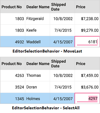 Editing | Xamarin DataGrid | Syncfusion
