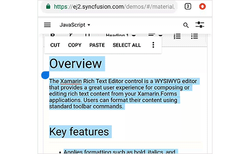 Xamarin Rich Text Editor | WYSIWYG Editor Advanced Features|Syncfusion