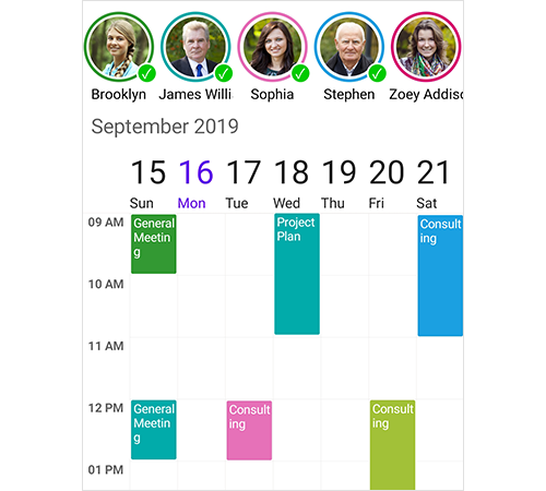 Resource view xamarin forms | Scheduler Control | Syncfusion