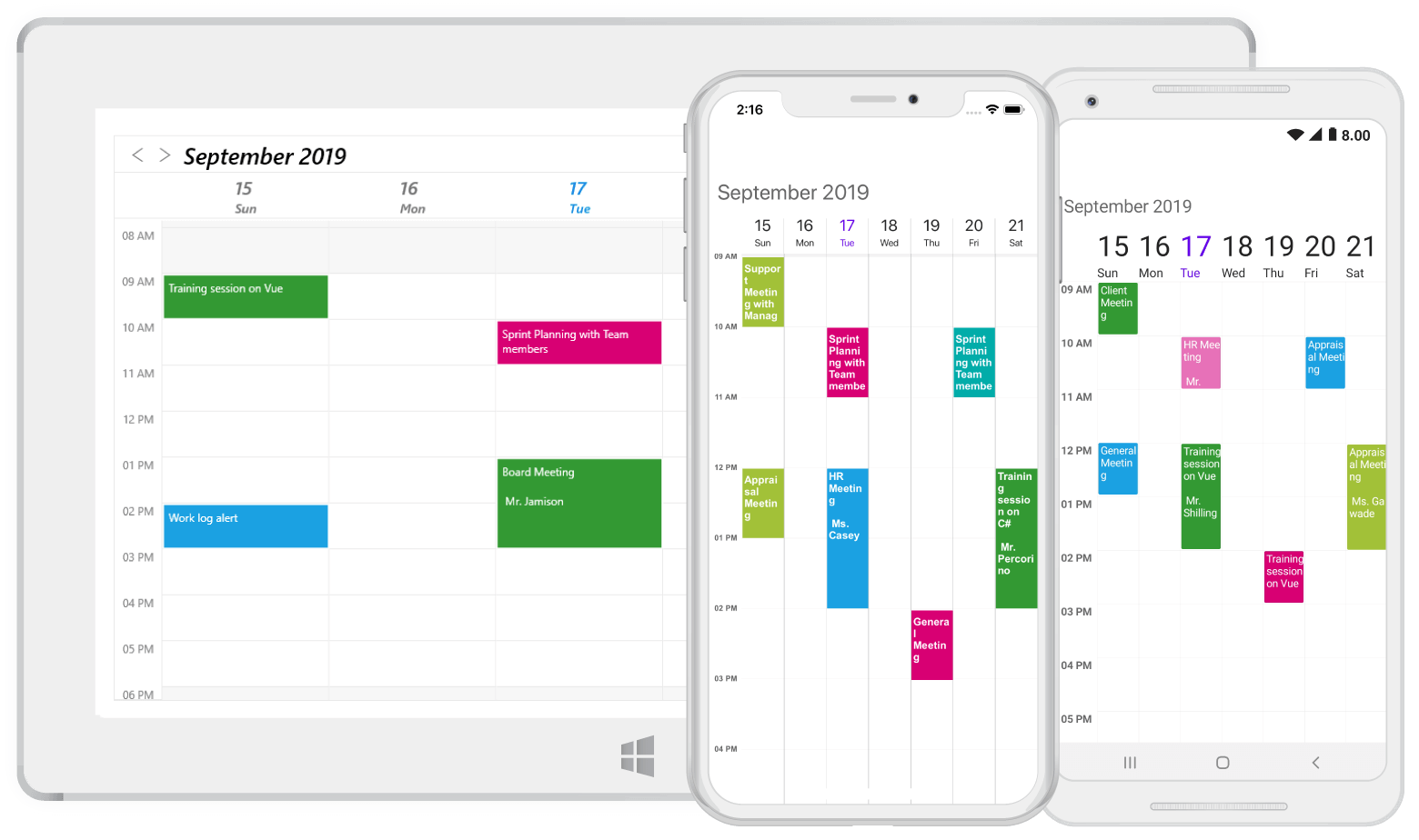 Xamarin Scheduler | Event Calendar | Syncfusion
